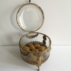 Antique Rare Round Jewelry Box - Etsy