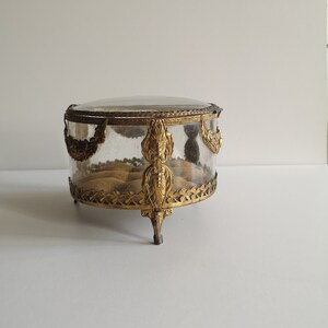 Antique Rare Round Jewelry Box - Etsy