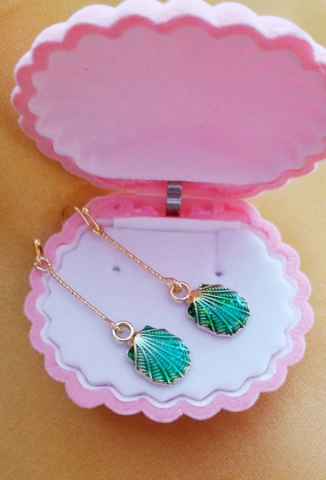 18K Gold Plated and Filled Earring Allergy Free, Clam Shell Earring ...