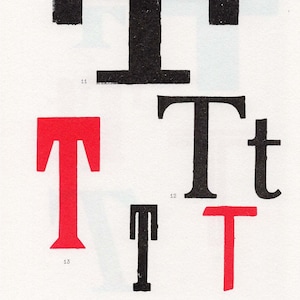 Letter T Type Specimen Offset Printing - Etsy