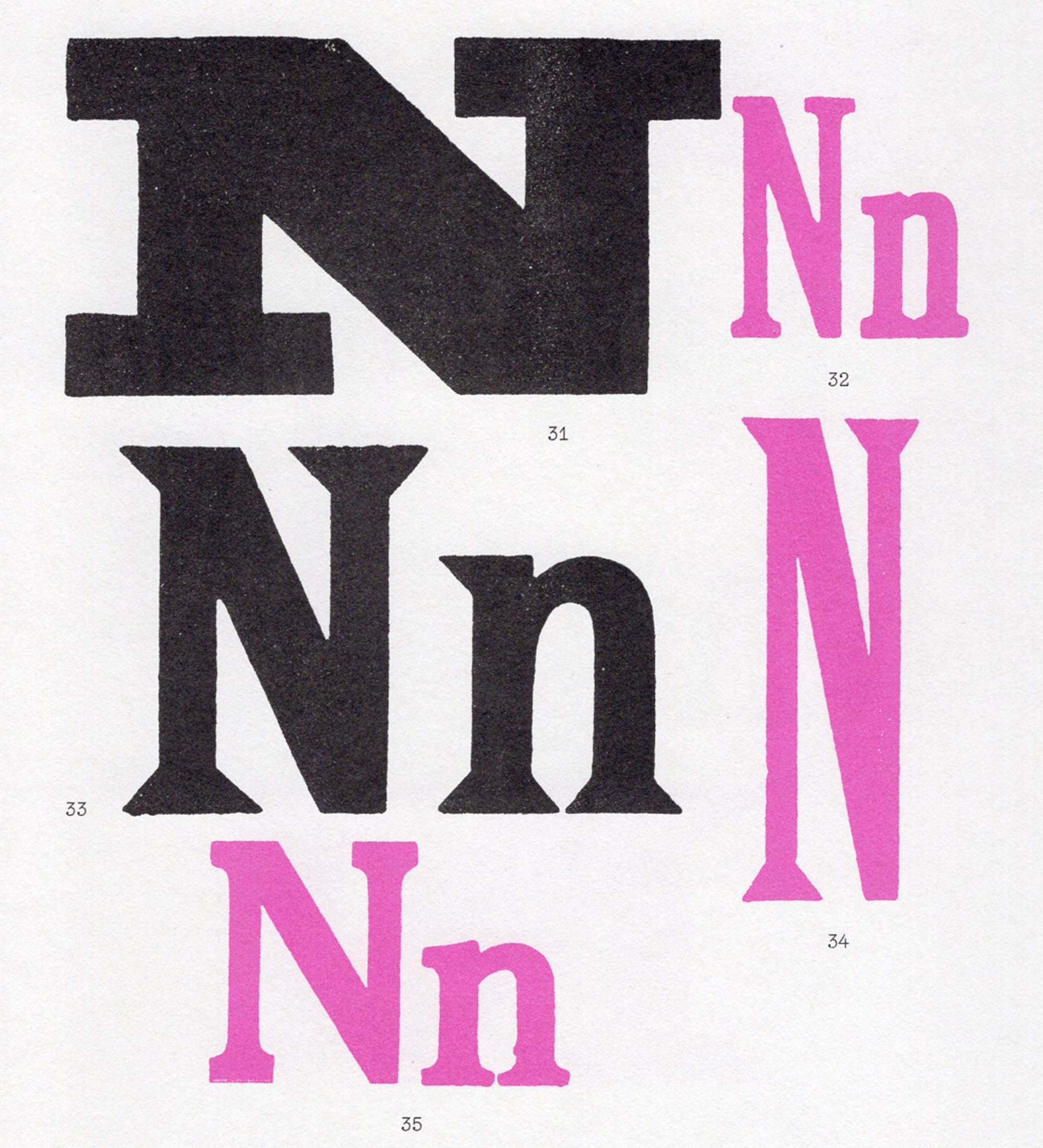 Letter N Type Specimen Offset Printing - Etsy