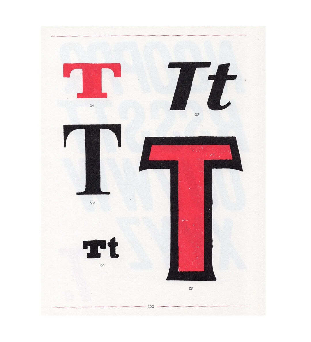 Letter T Type Specimen Offset Printing - Etsy