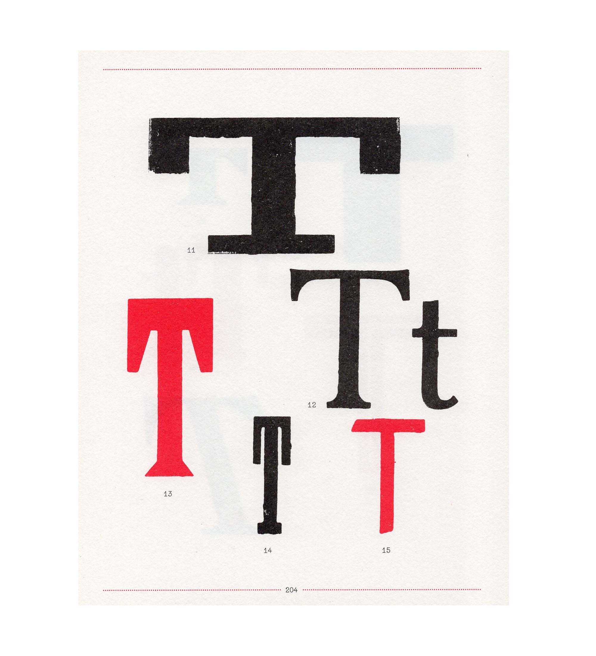 Letter T Type Specimen Offset Printing - Etsy