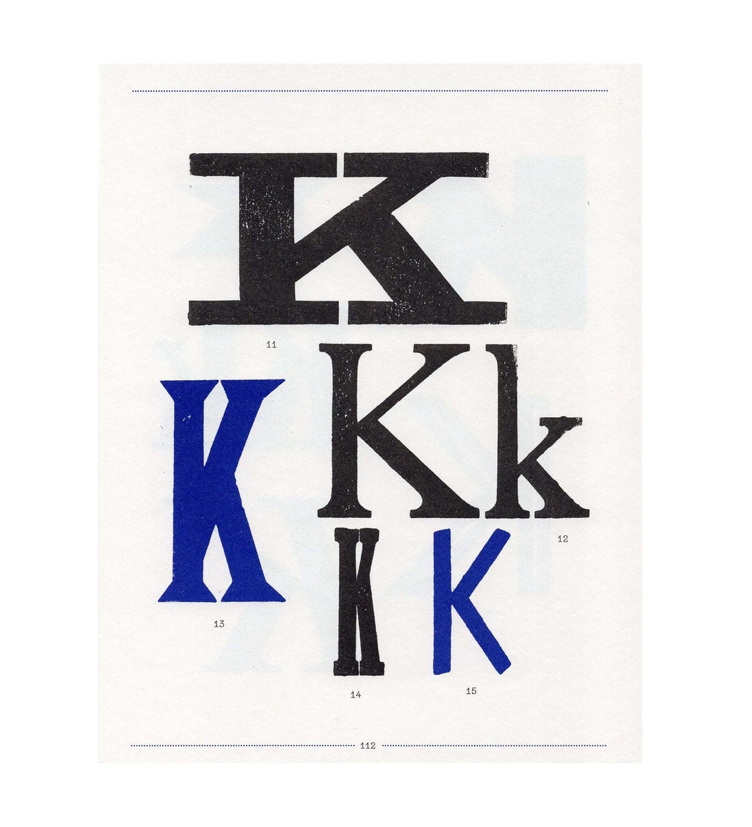 Letter K Type Specimen Offset Printing - Etsy