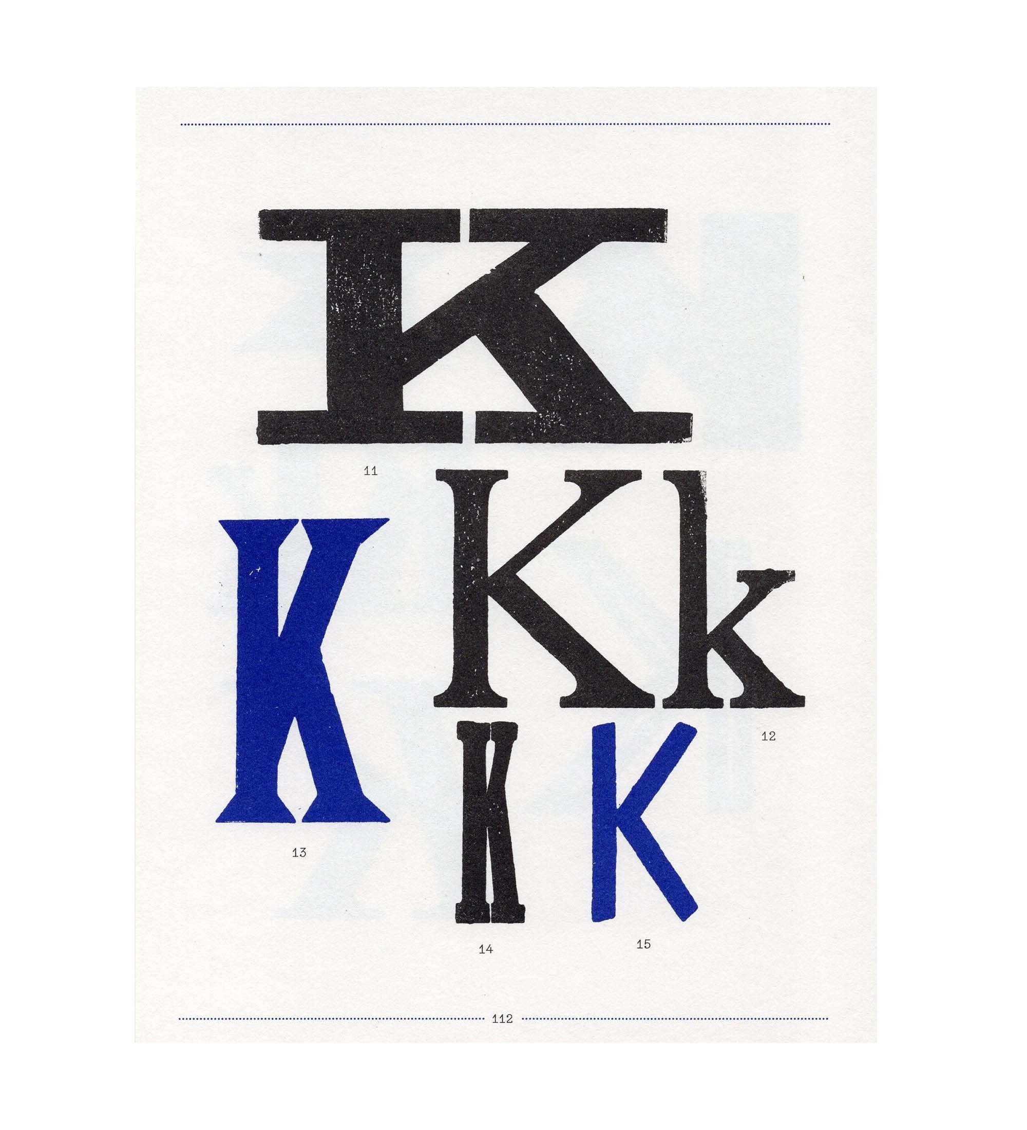 Letter K Type Specimen Offset Printing - Etsy