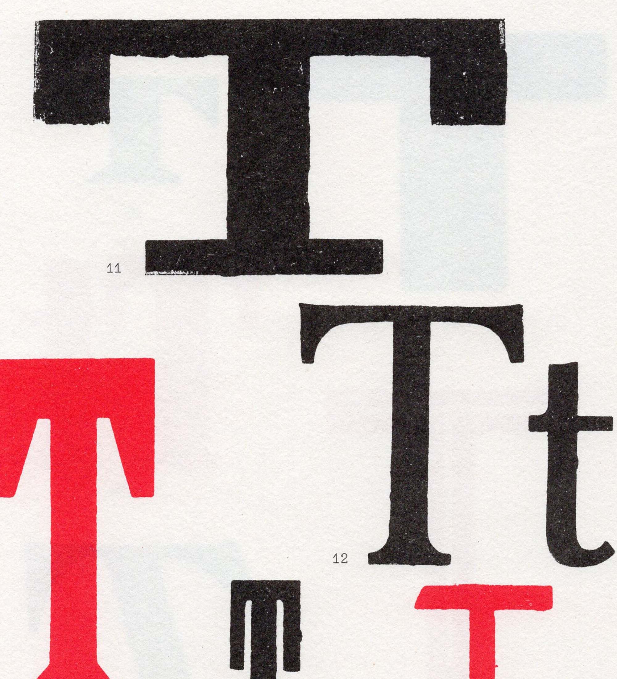 Letter T Type Specimen Offset Printing - Etsy