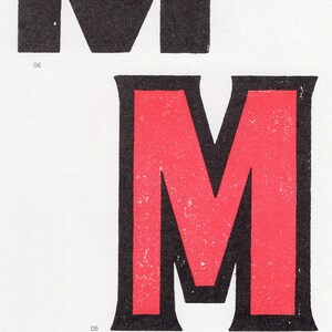 Letter M Type Specimen Offset Printing - Etsy