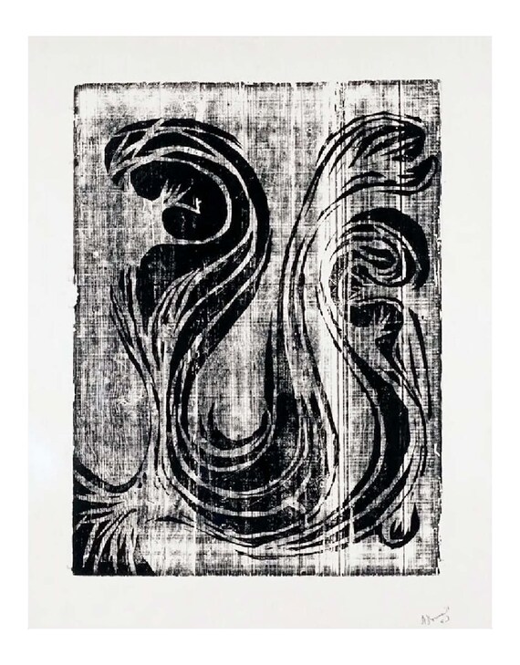 Untitled Lithography by Robert Roussil - Etsy