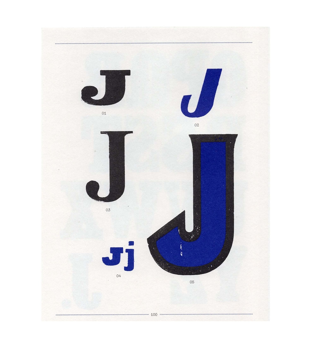 Letter J Type Specimen Offset Printing - Etsy