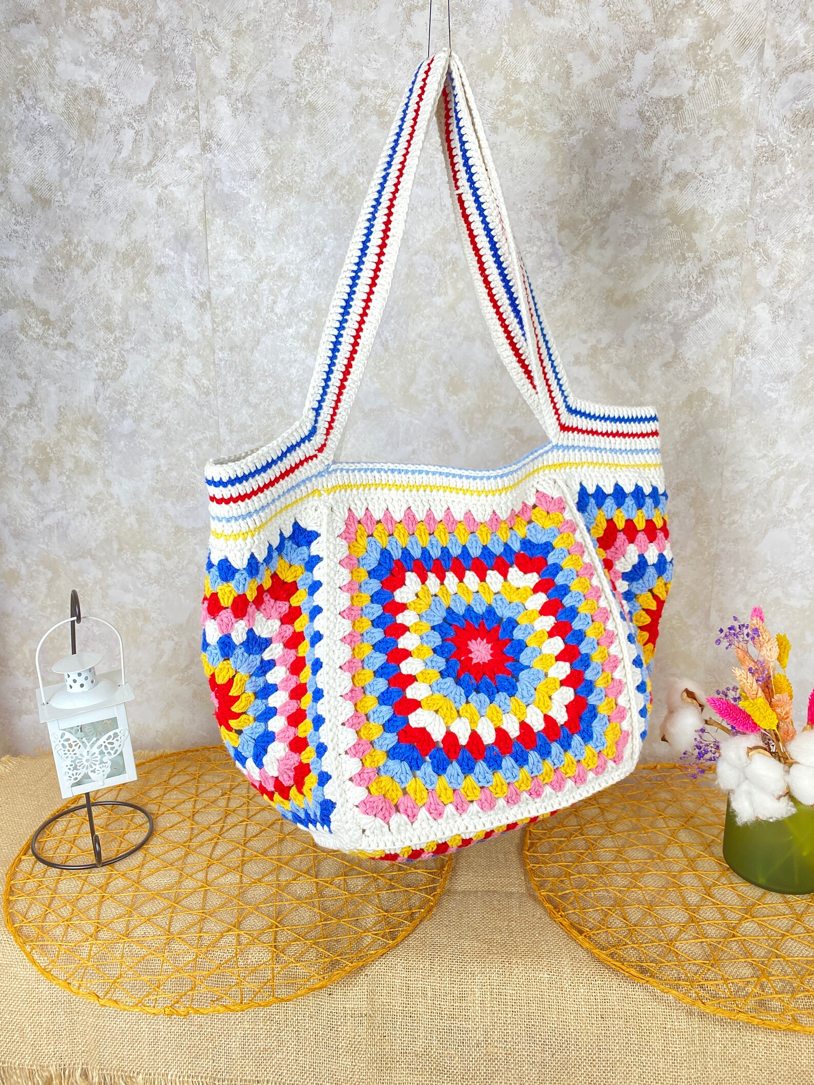 Granny Square Bag Crochet Shoulder Bag Boho Bag Gift for | Etsy