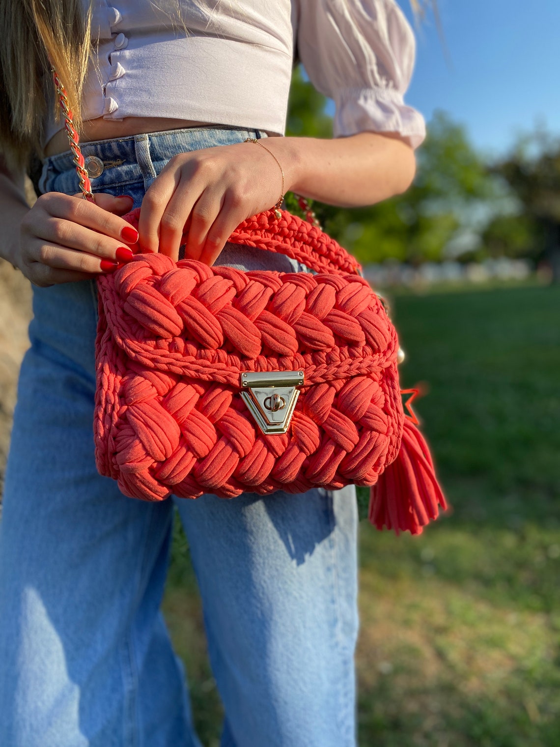 Capri Bag Luxury Bag Crochet Design Bag Woman Purse Hand - Etsy