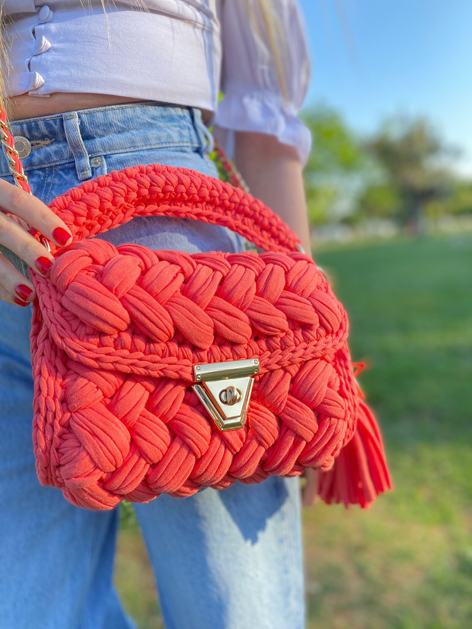 Capri Bag Luxury Bag Crochet Design Bag Woman Purse Hand - Etsy