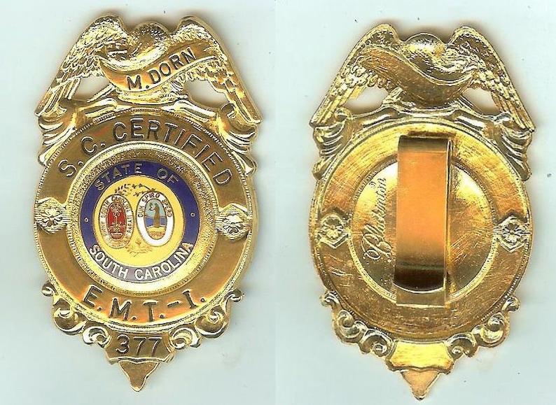 South Carolina EMT Badge Badge Case and 3 Ids - Etsy