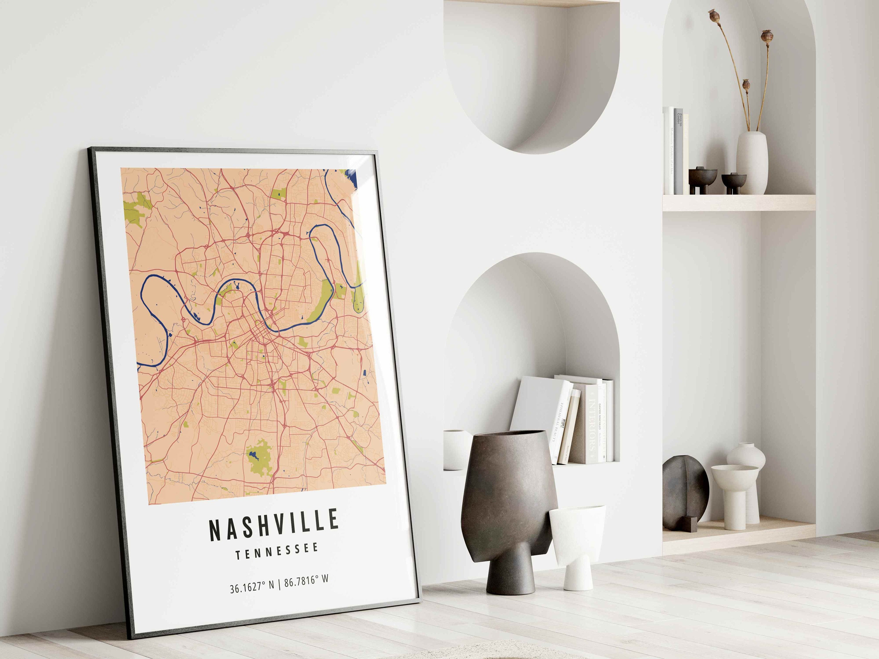 Nashville Map Poster, Tennessee Map Poster, Nashville Map, Nashville ...