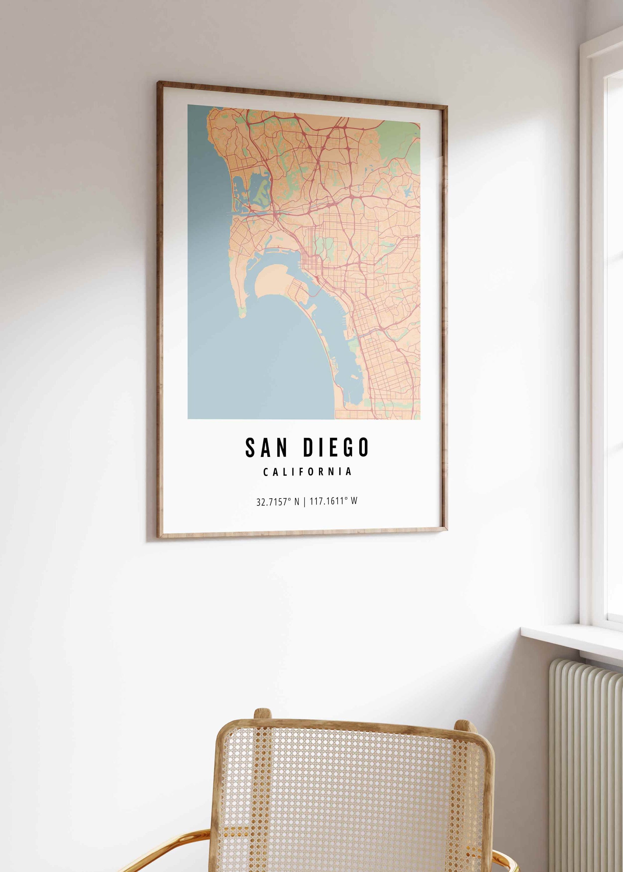 San Diego Map Poster, California Map Poster, San Diego Map, San Diego ...