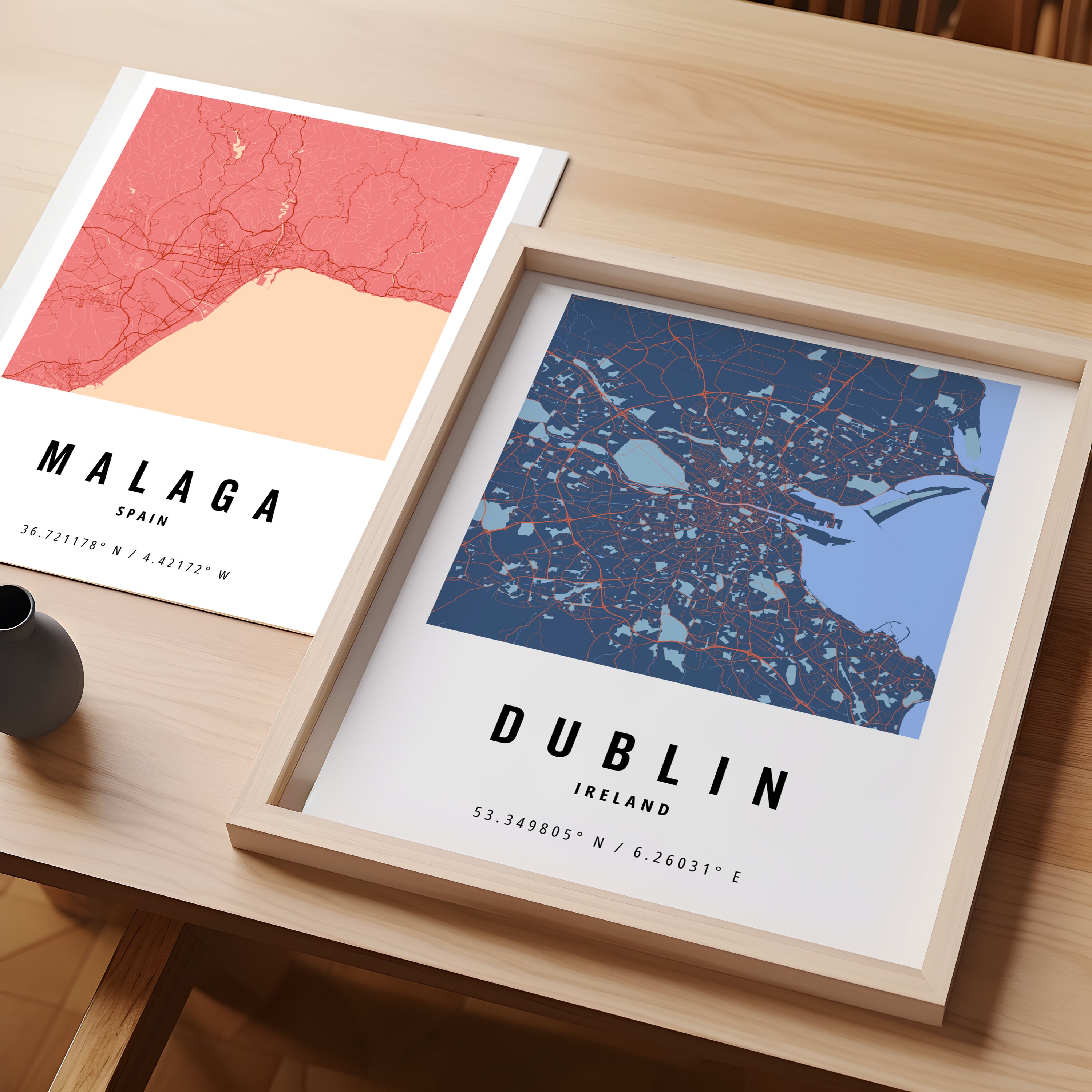 Set of 3 Decor, Custom City Map, Custom Locations, Minimalist Map ...