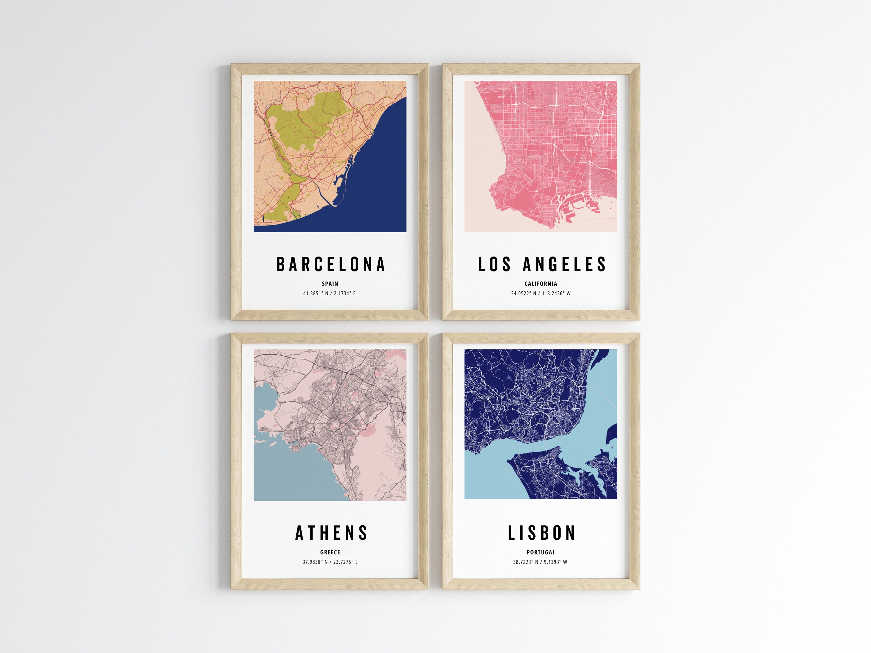 City Map Prints, Any Location Wall Art, 3 for 2 Offer, Personalized ...
