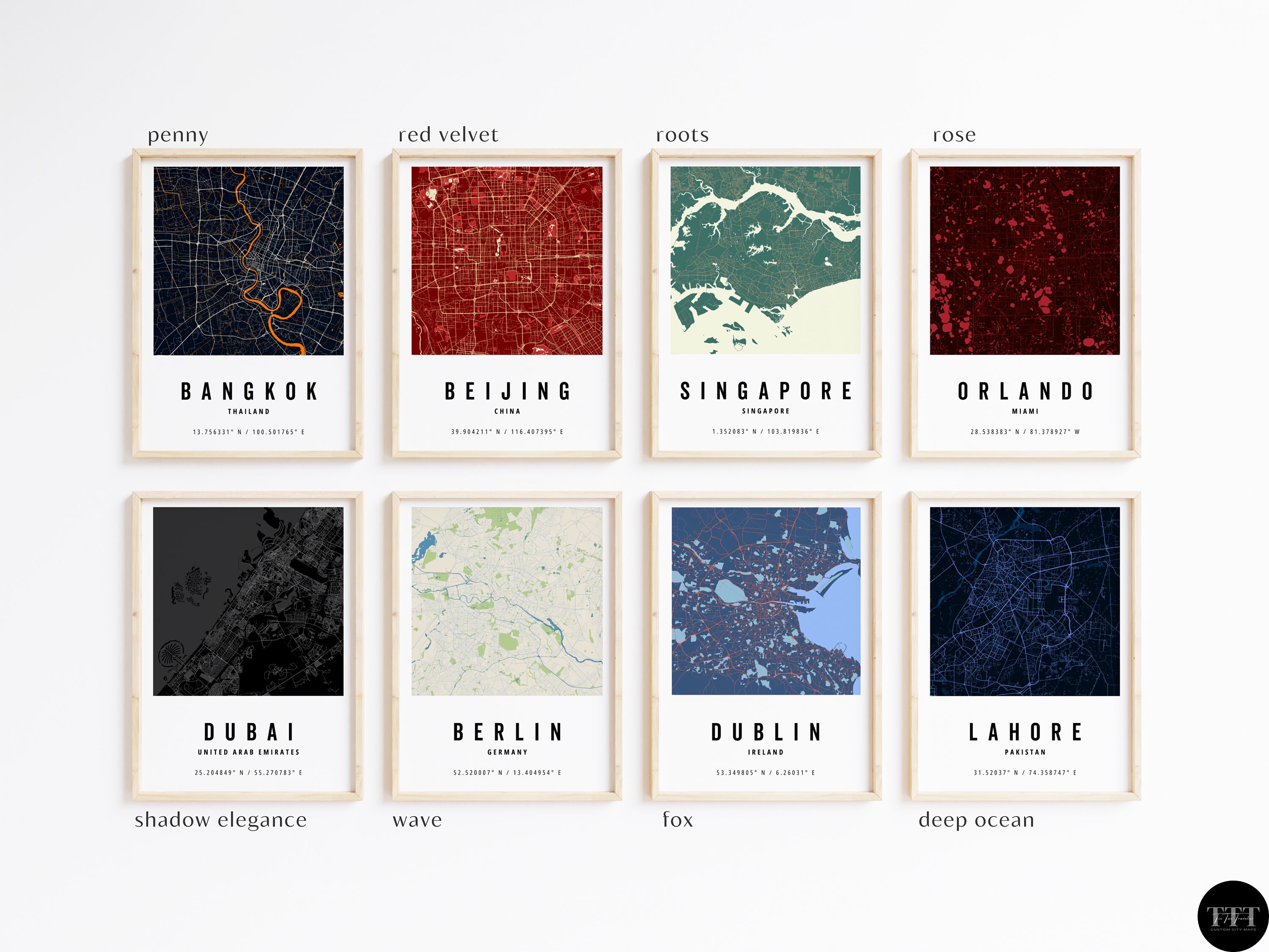 Custom City Map, Custom Locations, Minimalist Map, Personalised Map ...