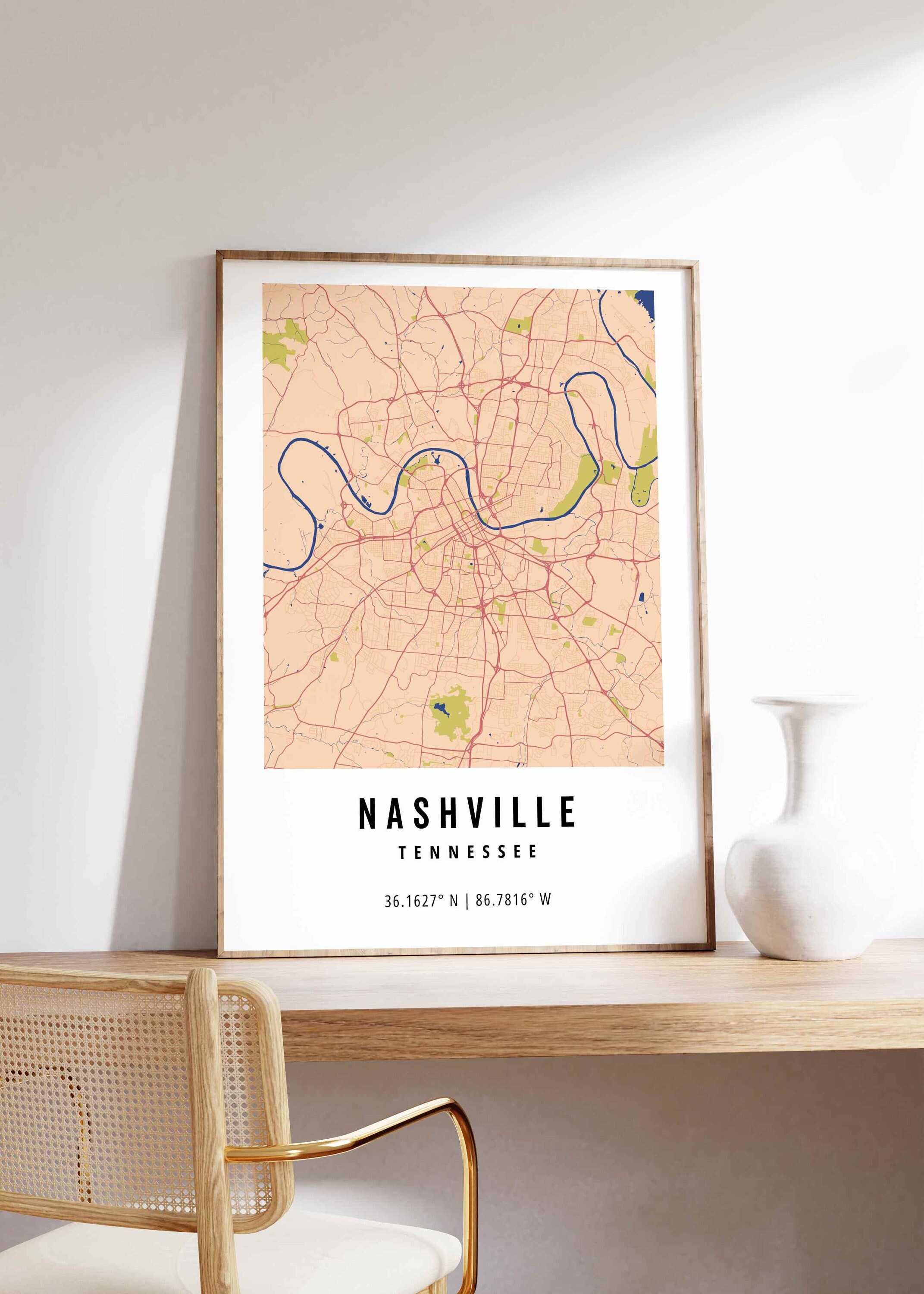 Nashville Map Poster, Tennessee Map Poster, Nashville Map, Nashville ...