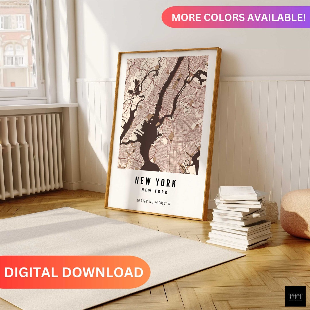 New York Map Poster, New York Map Poster, New York Map, New York Wall ...