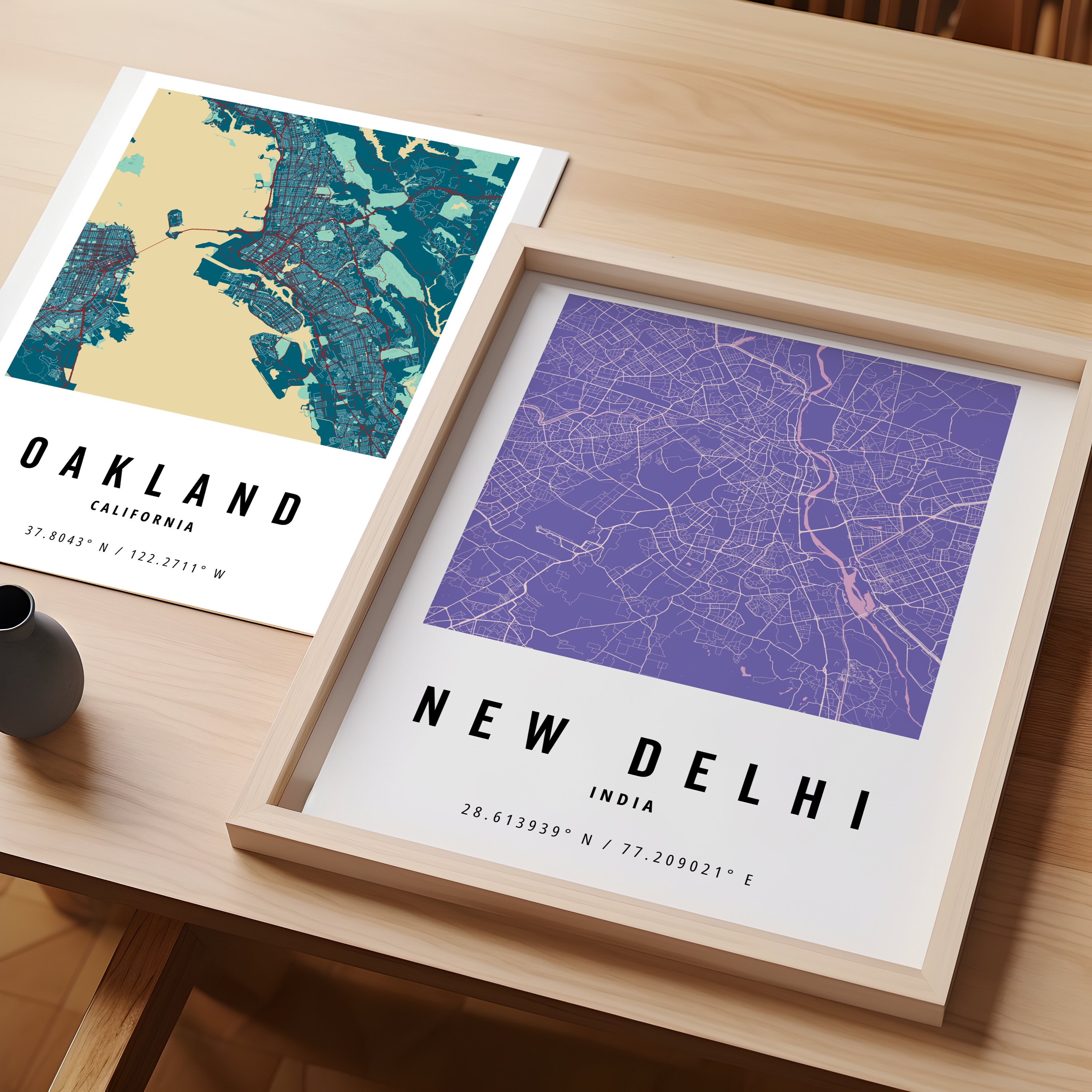 Set of 3 Decor, Custom City Map, Custom Locations, Minimalist Map ...