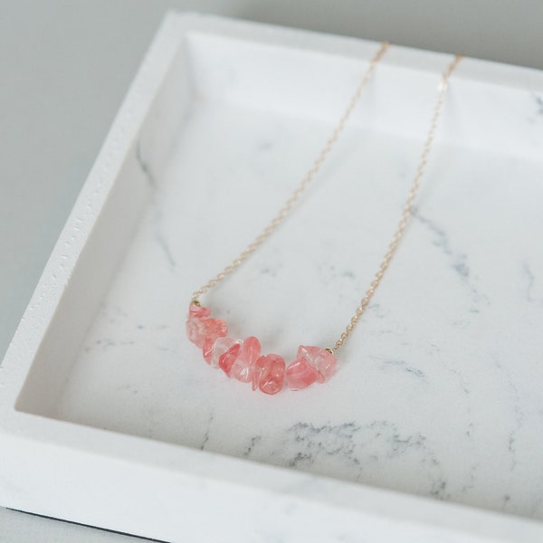 Cherry Quartz Necklace - Etsy