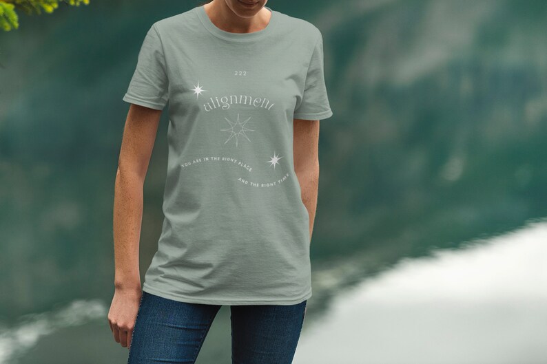 222 * ALIGNMENT * Angel Number Shirt - Unisex, Oversized Shirt, Front ...