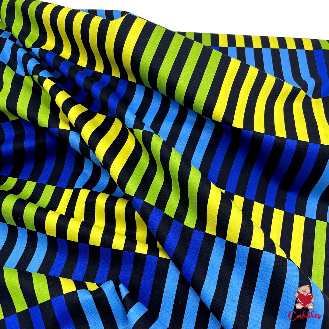 Rare Fabric Color Bars Navy by Jane Sassaman for Freespirit PWJS062 ...