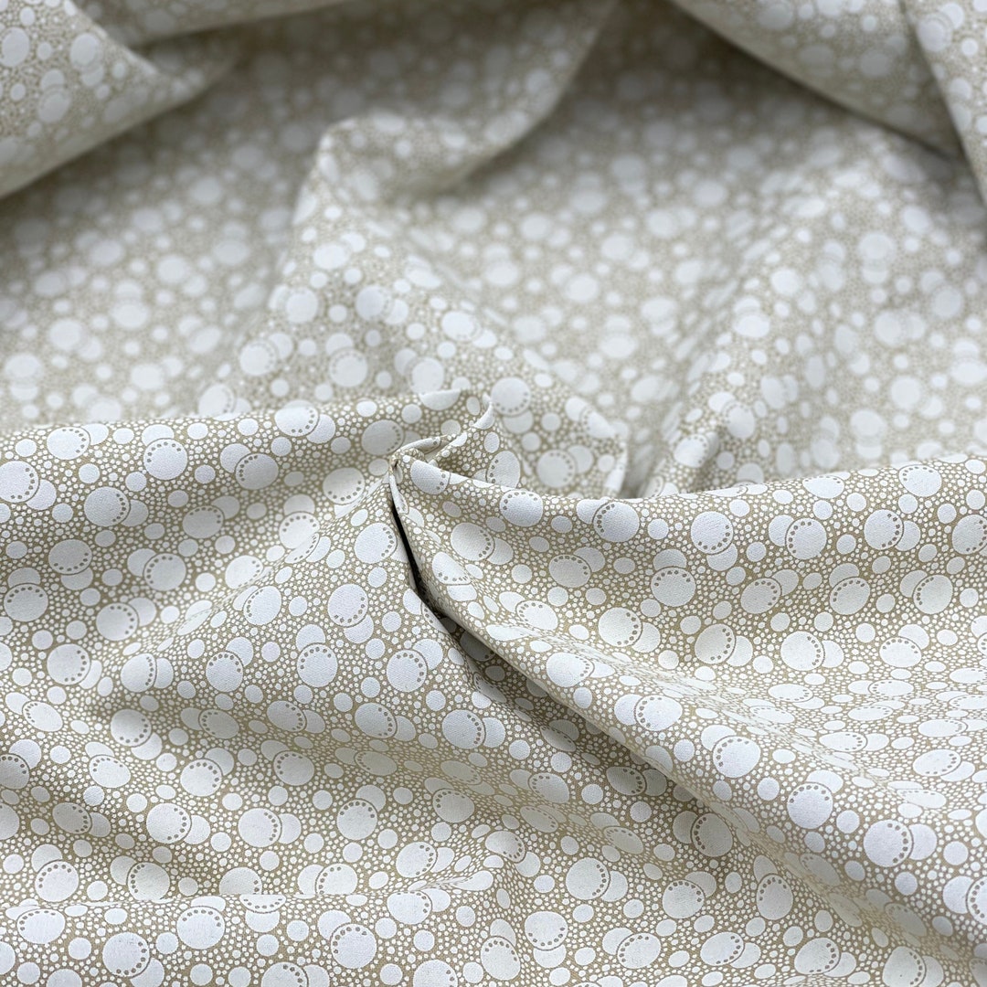 Tone on Tone White Tea Stain Fabric, Cotton Quilting Craft Fabric SP ...
