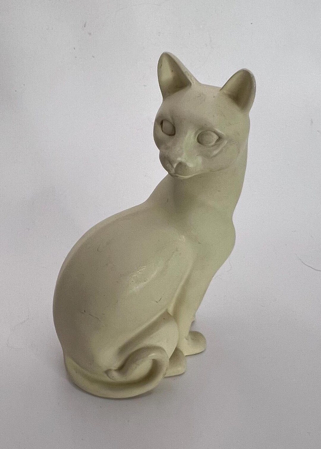 Cream Stone Ware Cat Figurine. Siamese Cat Ornament.beautiful Elegant ...