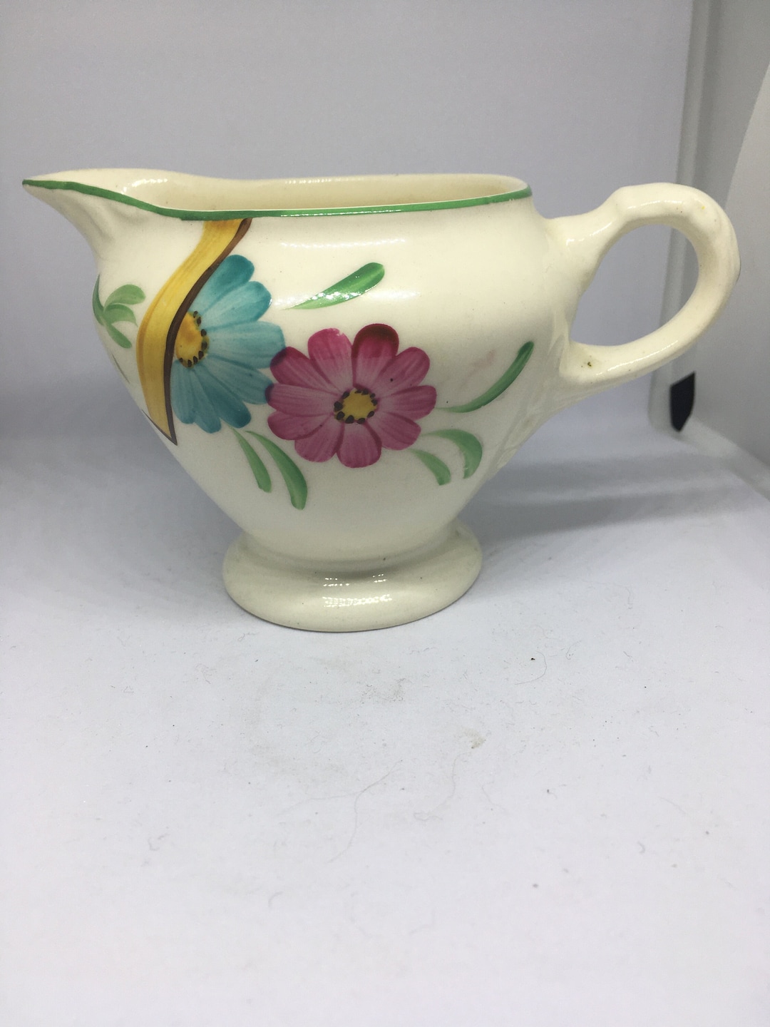 Milk Jug Ceramic Hand Painted Milk Jug. Floral Design Serving Jug ...