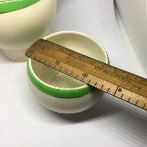 Vintage Ceramic Sugar Bowl and Milk Jug. Matching but Mismatched. Green ...