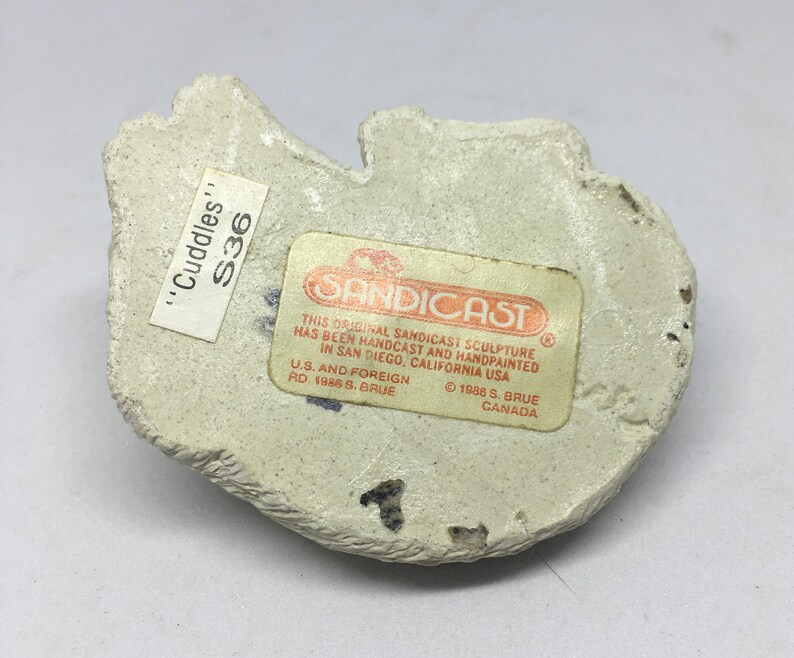 Vintage Curled Sleeping Kitten Figurine. Sandicast Cat Figurine. With ...