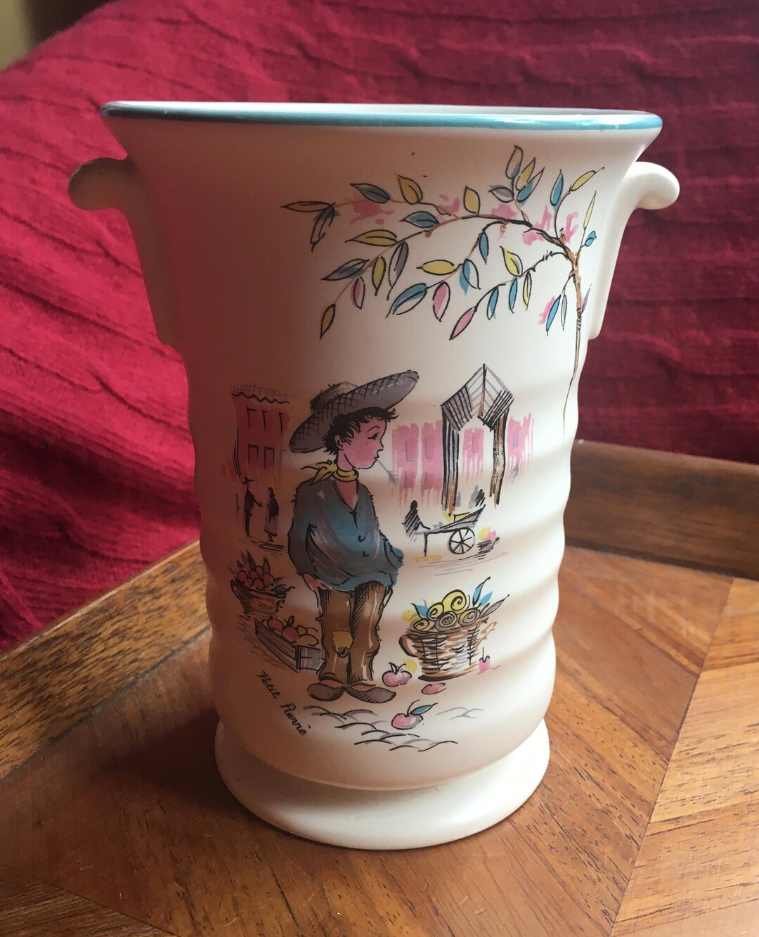 Utensil Holder Vase. Vintage Kitsch Crown Ducal Ware Petit Pierre. Two ...