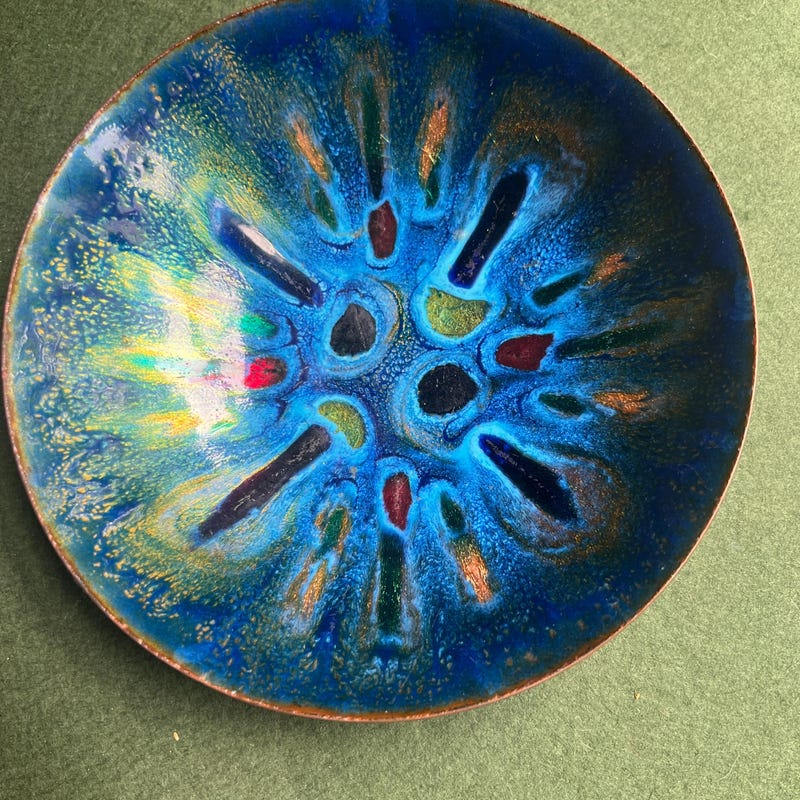Copper Enamel Platter - Etsy UK