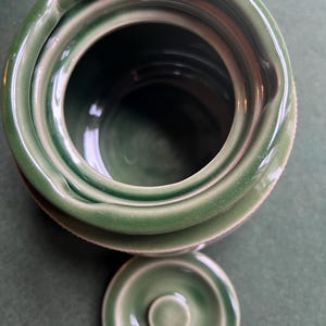 Vintage Antique Tobacco Jar Storage Pot Humidor. Stamped Aonian Pottery ...