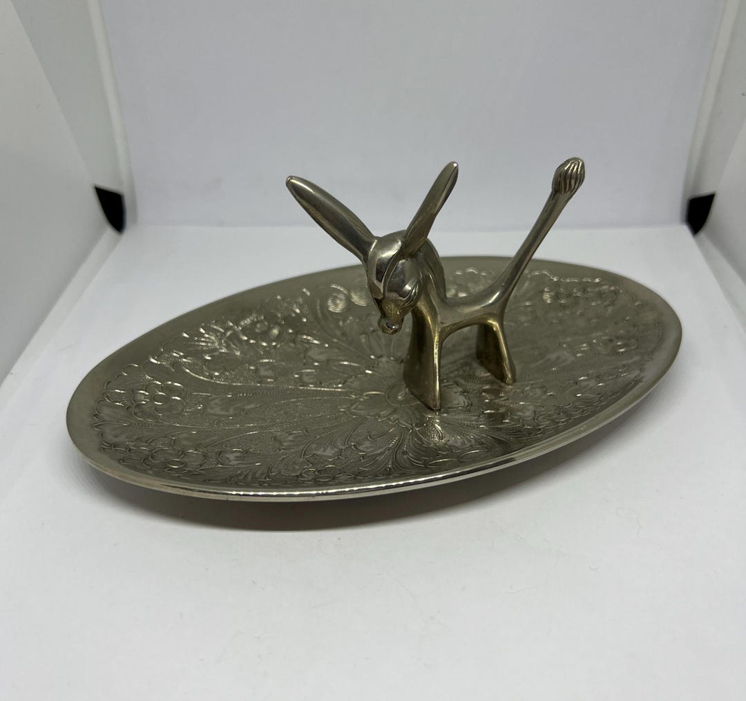 Vintage Ring Trinket Dish SEBA Style Silver Tone Decorative Jewellery ...