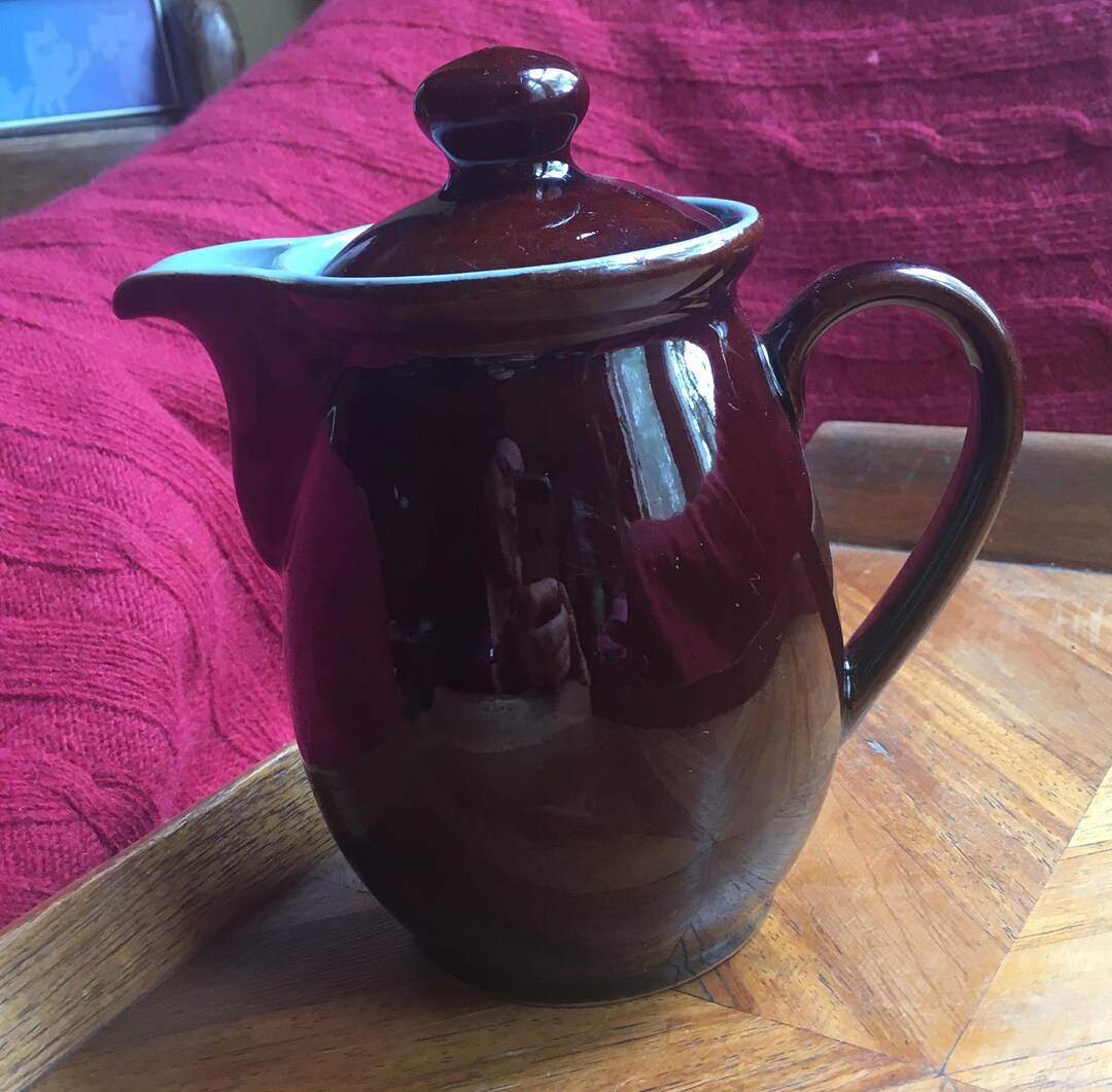 Classic Brown Glaze Tea Coffee Pot. Vintage Denby Stone Ware 1pt Brown ...