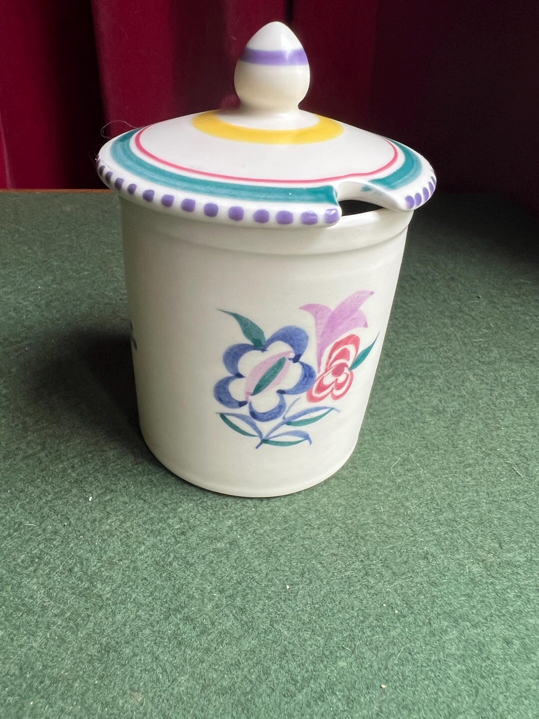 Poole Pottery Jam Honey Pot. Hand Painted Floral Conserve Pot. Ceramic ...