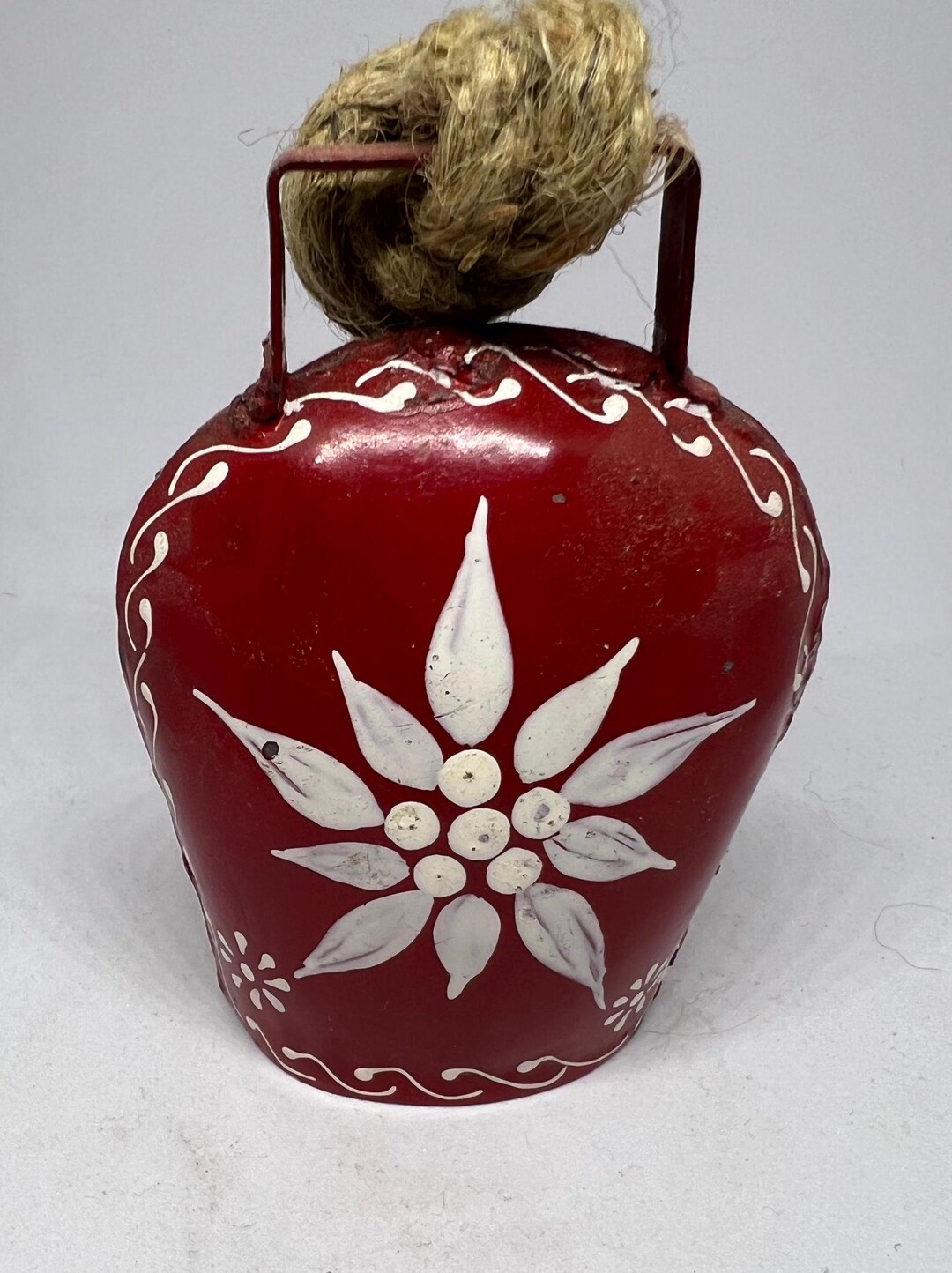 Alpine Cow Bell. Vintage Hand Painted Shepherds Bell. Original Rope ...