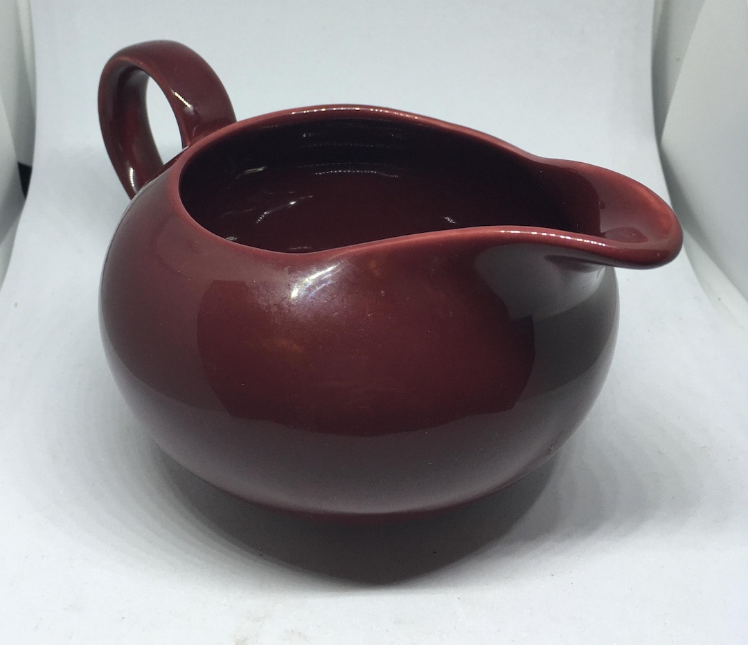Rare Vintage Deep Red Poole Pottery Milk Jug Creamer Sauce Boat ...