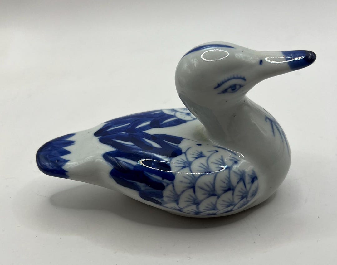 Vintage Delft Ware Blue and White Ceramic Duck. Blue White Ceramic ...