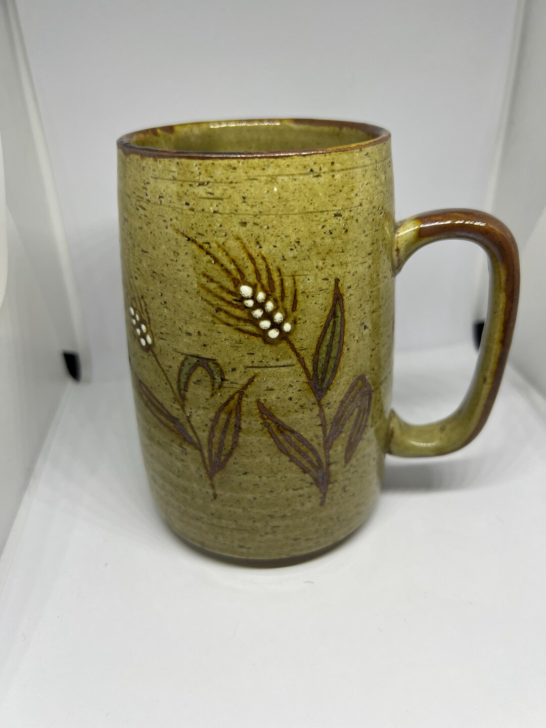 Vintage Large Mug. Otagiri Wheat Pattern Hand Painted Coffee Tea Mug ...