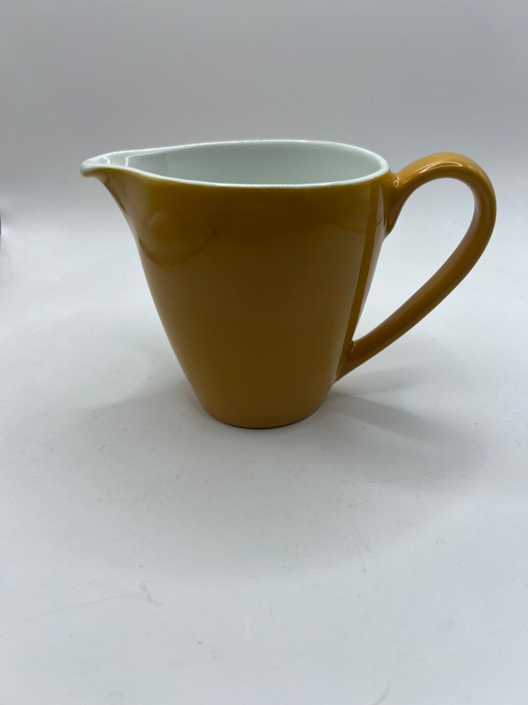 Vintage Mustard Yellow Milk Jug Creamer. Stamped Johnson Bros England ...