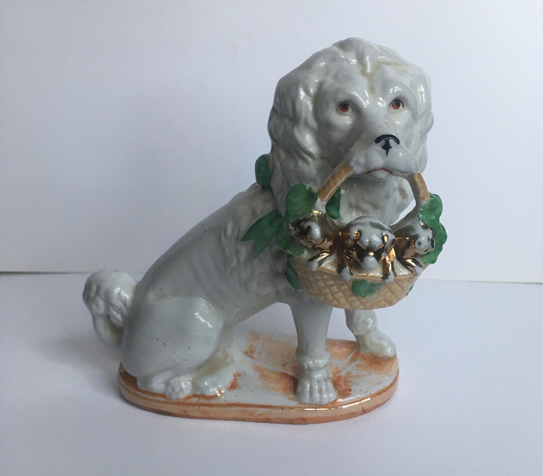 Ceramic Spaniel Dog Mantle Decor. Vintage Antique German Porcelain ...