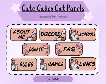 Cute Simple Kawaii Black Cat Panels for Twitch - Etsy