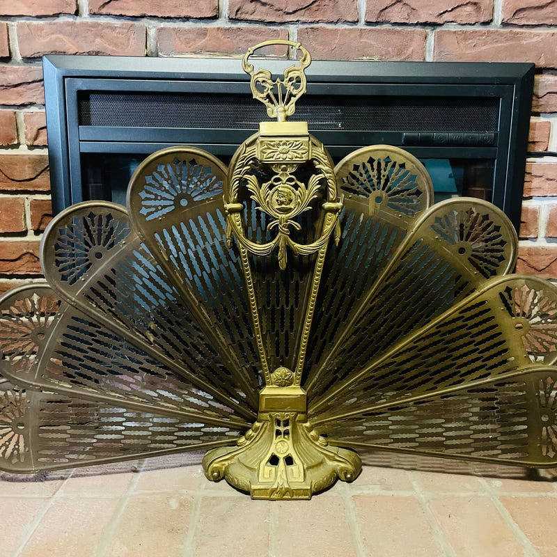 Peacock Fireplace Screen - Etsy