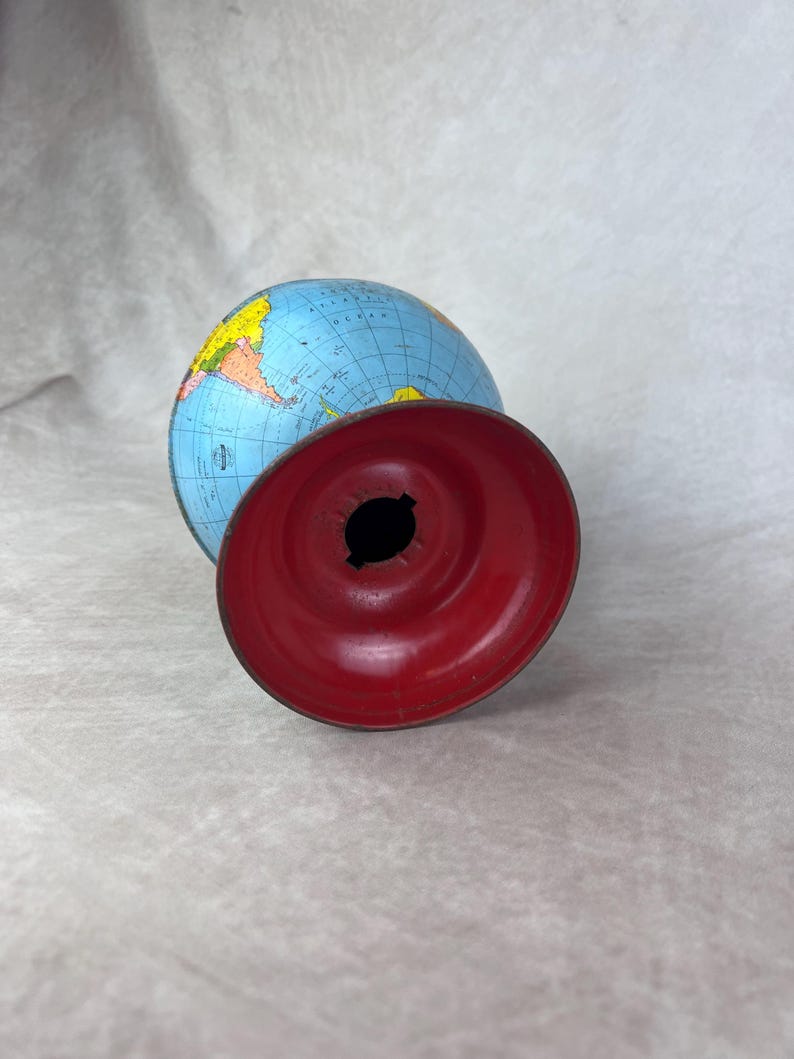 Vintage Early 1950s Globe Coin Bank Tin - Etsy
