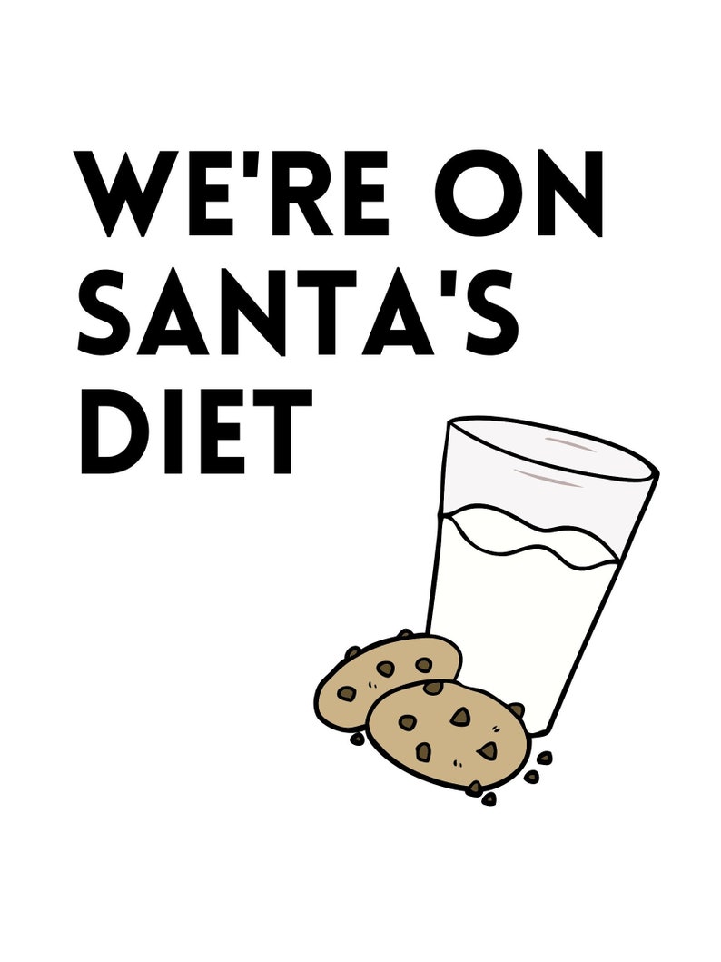Santa's Diet Printable (digital Download) - Vertical - Etsy
