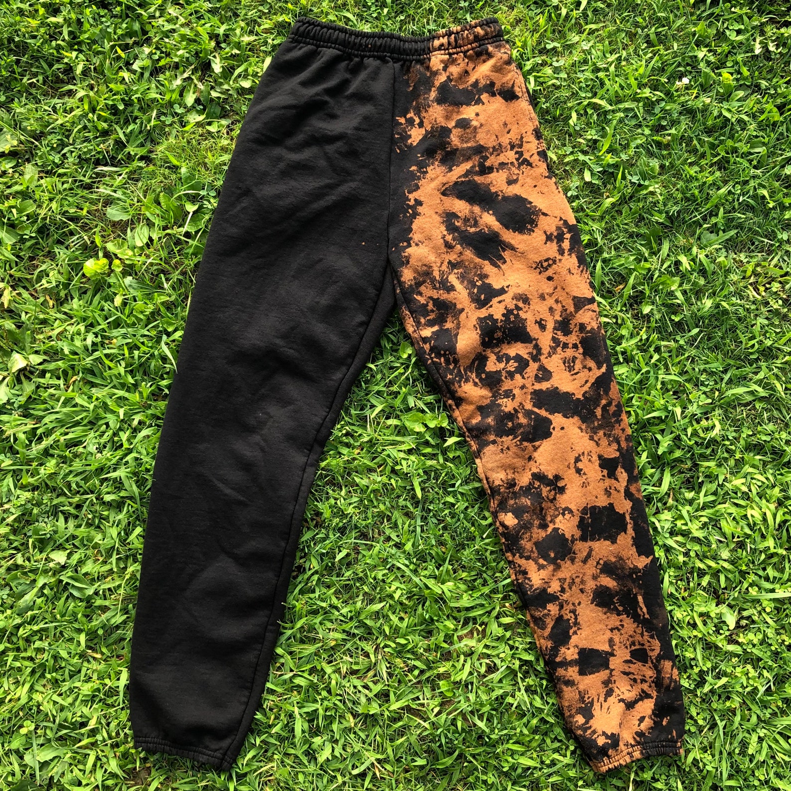 Split Dye Reversed Tie Dye Half Black Half Bleached Acid - Etsy